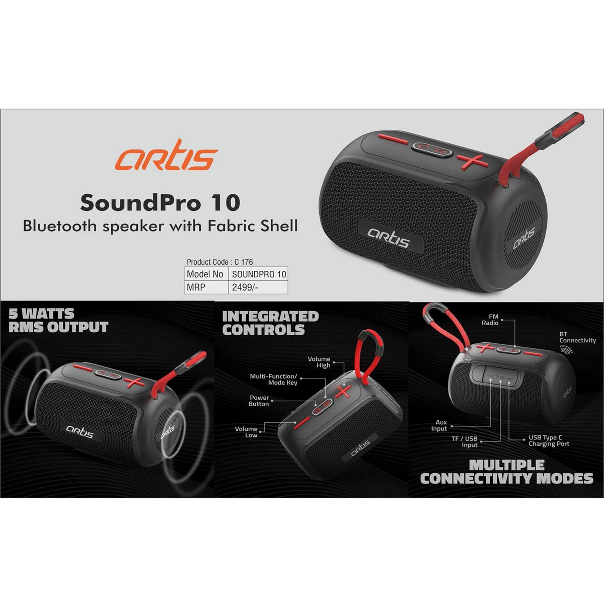Ortis Soundpro 10 Bluetooth speaker with Fabric Shell - C 176 ...