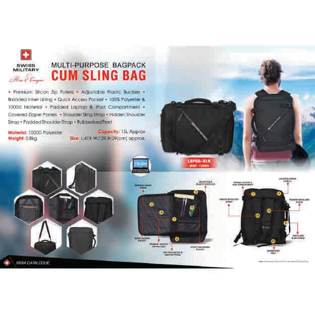 SWISS MILITARY - LAPTOP BACKPACK BAG - LBP88 — Mudramart Corporate Giftings
