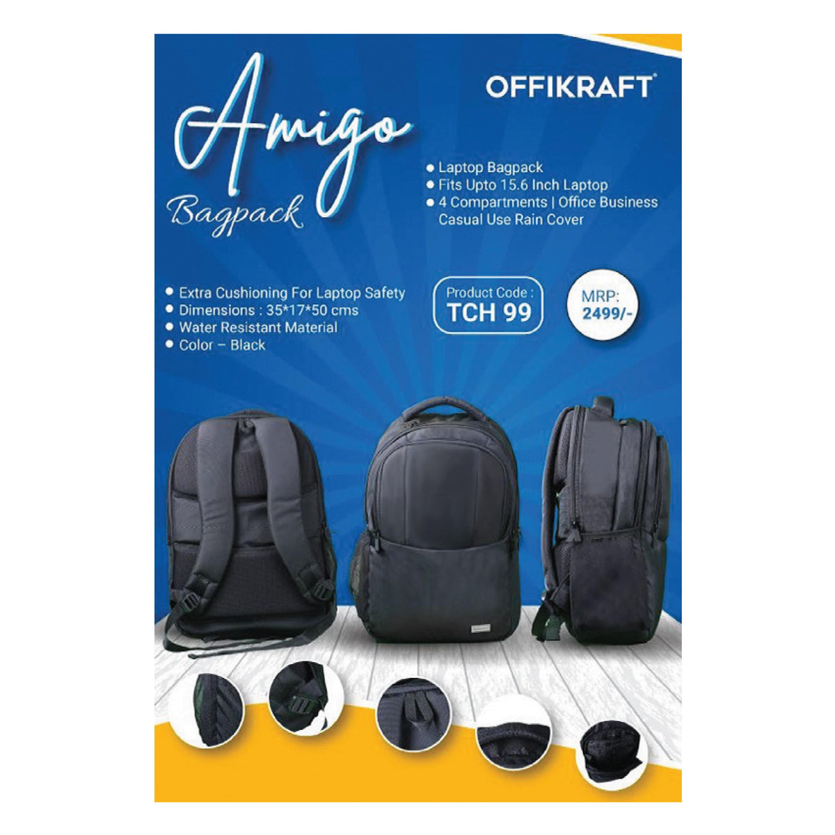 OFFIKRAFT - AMIGO BACKPACK - TCH 99 — Mudramart Corporate Giftings