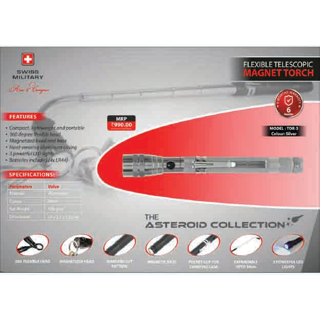 SWISS MILITARY - MAGNET TORCH - TOR-3 — Mudramart Corporate Giftings