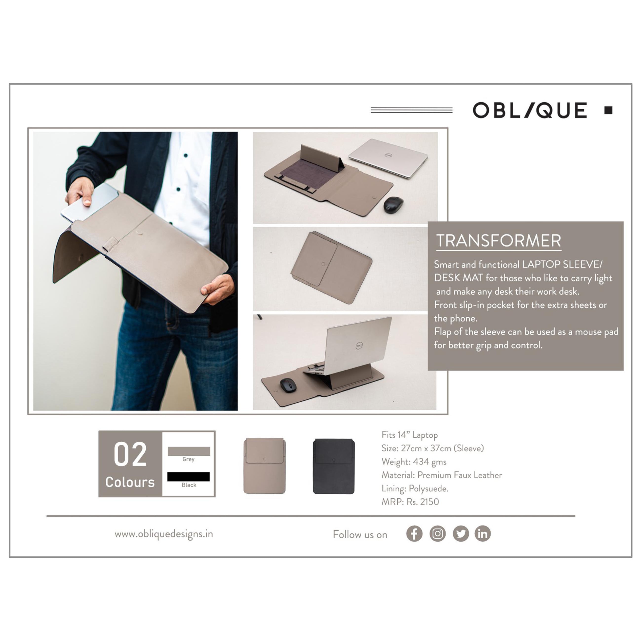 OFFIKRAFT - TRANSFORMER - LAPTOP SLEEVE