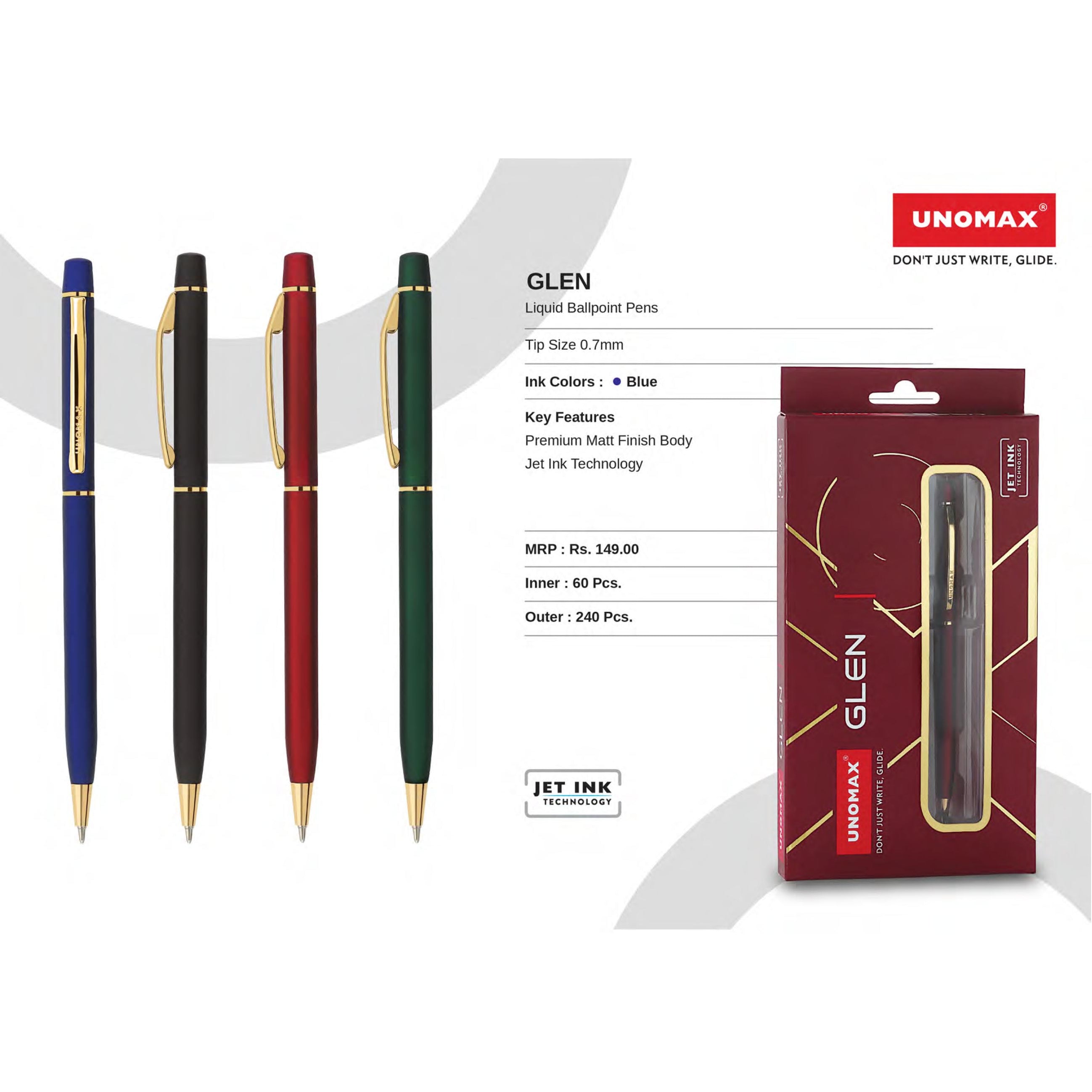 Unomax Glen Liquid Ball Pens — Mudramart Corporate Giftings