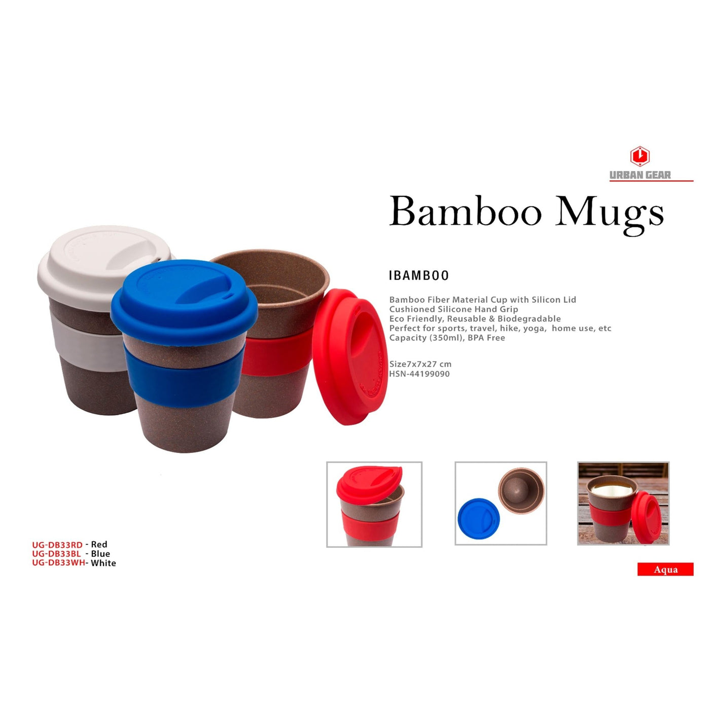 URBAN GEAR iBamboo Bamboo Mugs (350ml) - UG-DB33