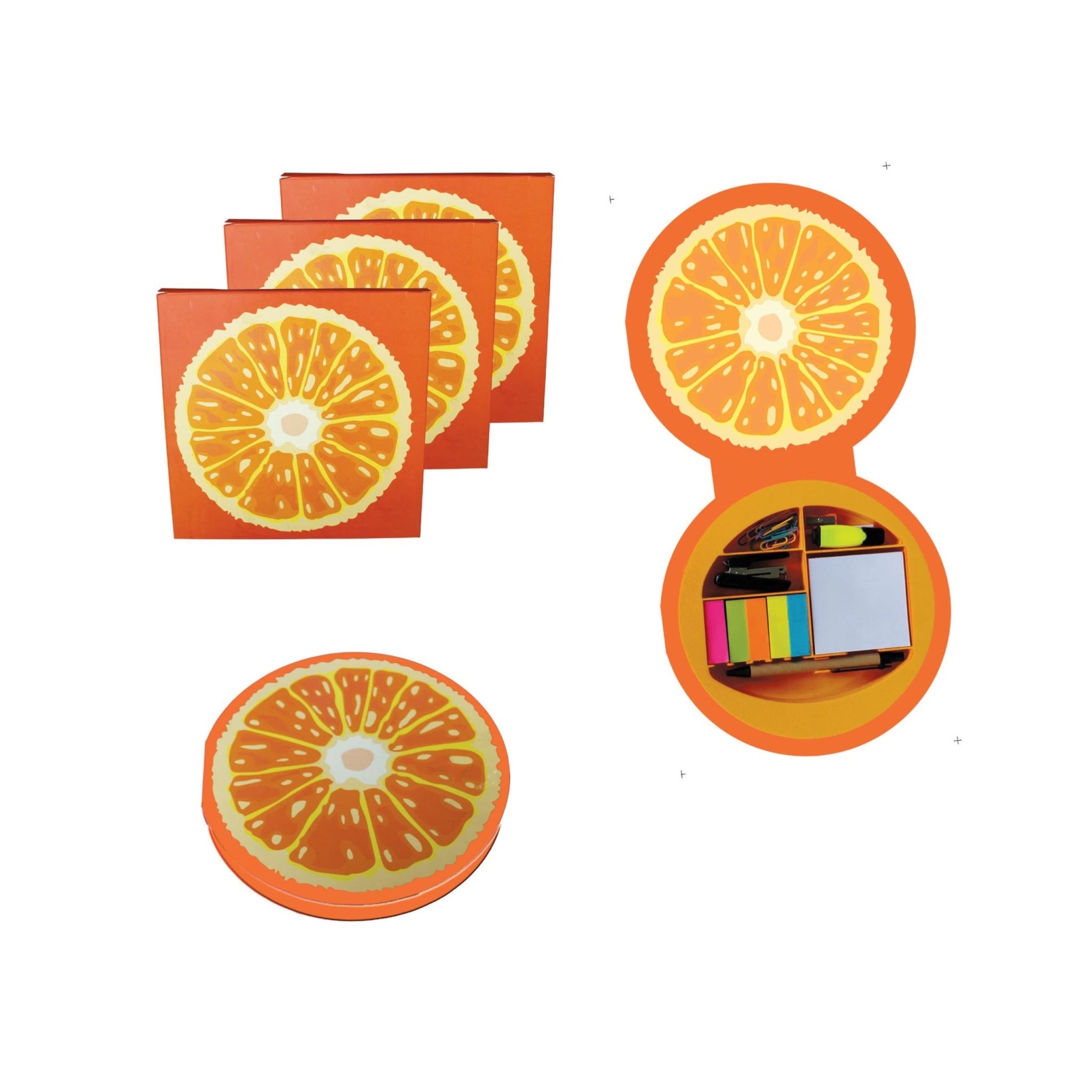 orange shape stationery kit — Mudramart Corporate Giftings