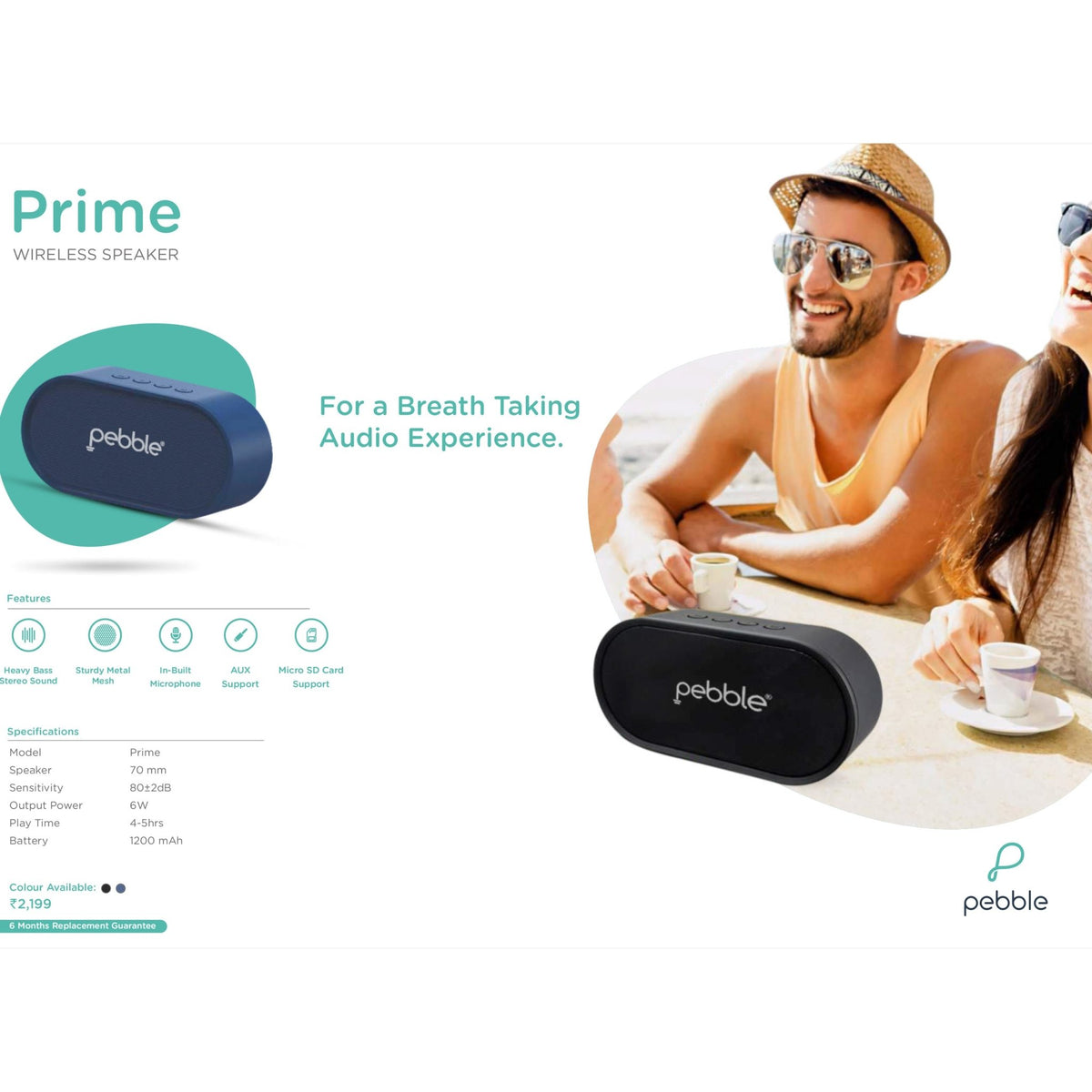 Pebble Prime Wireless Speaker — Mudramart Corporate Giftings