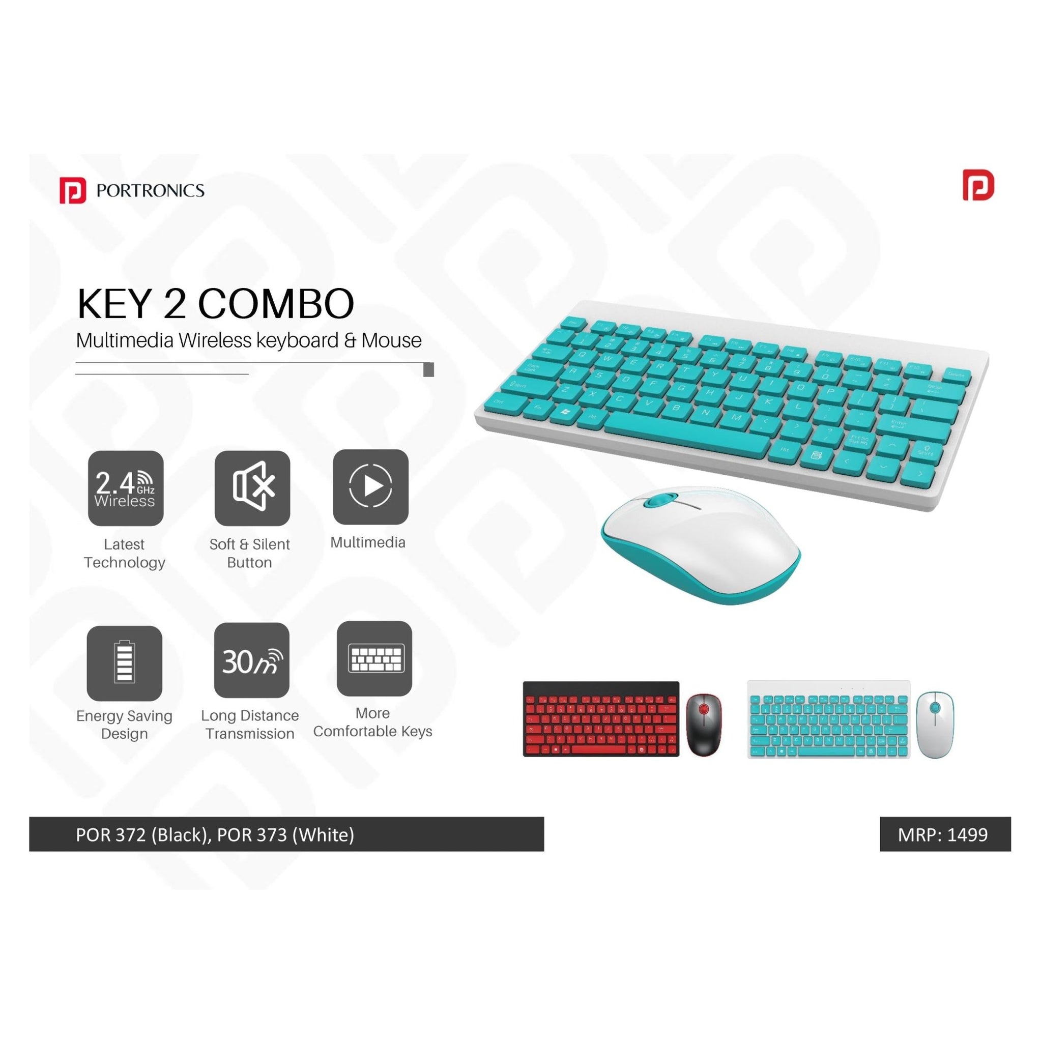 Portronics Multimedia Wireless keyboard & Mouse - POR 372/373 ...