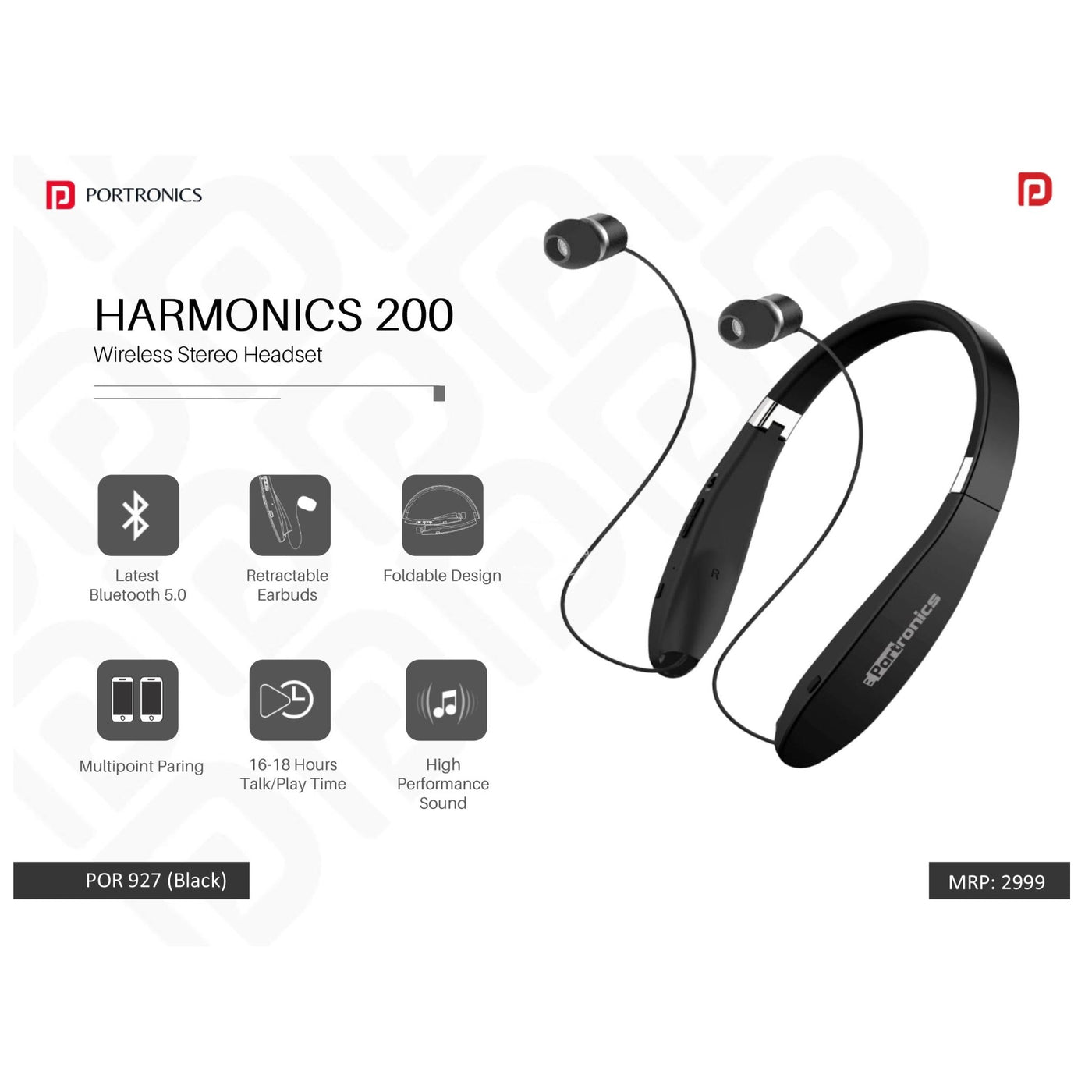 Portronics Wireless Stereo Headset & Neckband - POR 927 — Mudramart ...