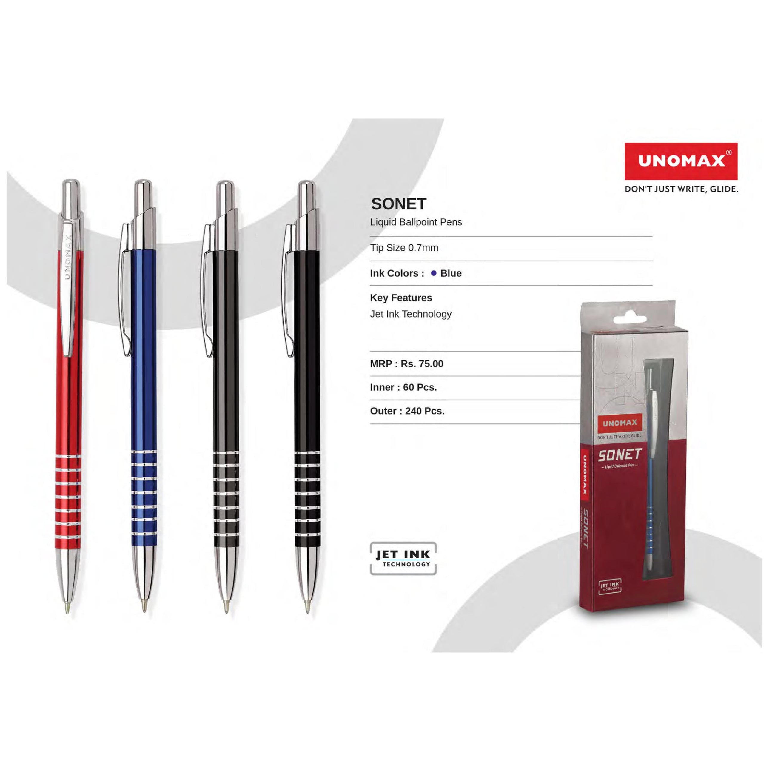 Unomax Sonet Liquid Ball Pens — Mudramart Corporate Giftings