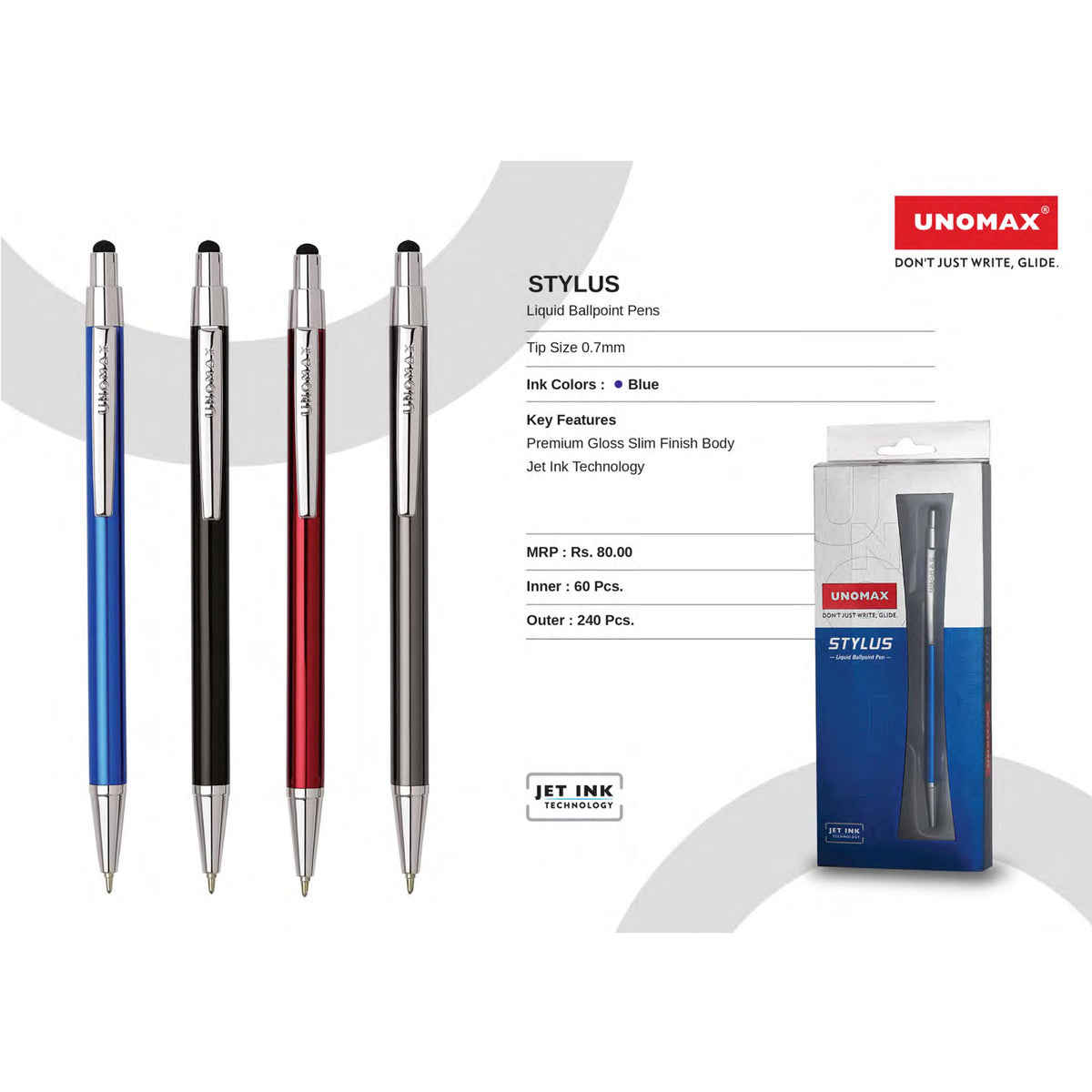 Unomax Stylus Liquid Ball Pens
